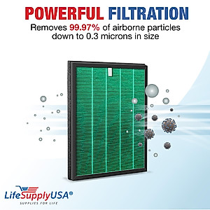 LifeSupplyUSA True HEPA Filter Replacement Compatible with Rabbit Air BioGS 2.0 SPA-550A and SPA-625A Air Purifier