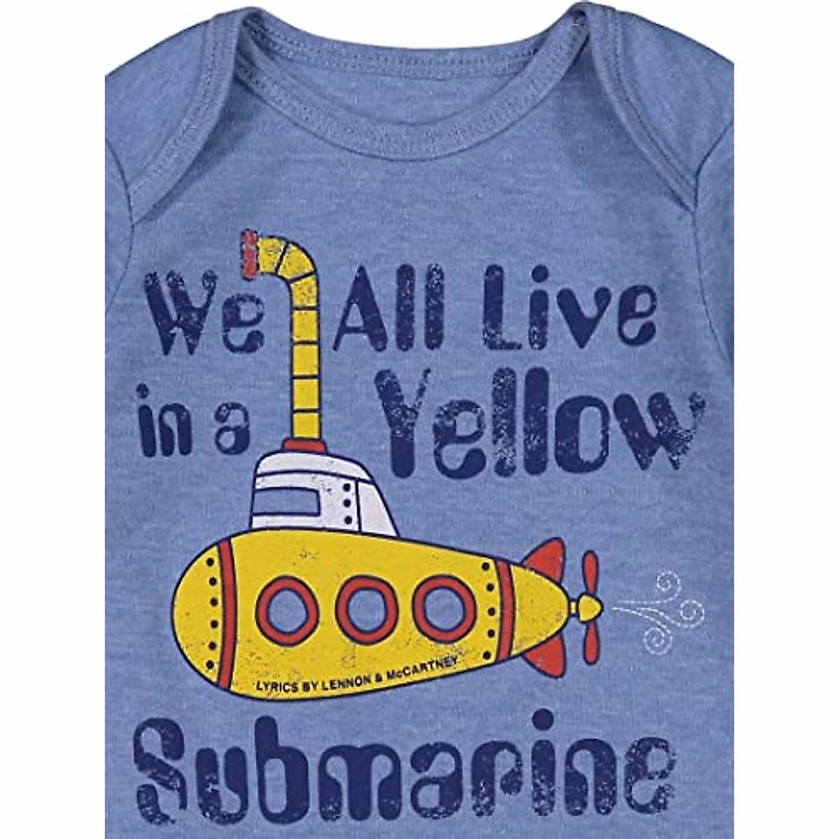 Lyrics by Lennon and McCartney Rock Band Baby Boys 5 Pack Long Sleeve Bodysuits 6-9 Months