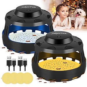 2 Pack Flea Traps for Inside Your Home,2023 𝗨𝗽𝗴𝗿𝗮𝗱𝗲𝗱 Flea Trap with LED Light for Indoor,Flea Killer Bed Bug Trap with 20 Sticky Pads,Sticky 𝗙𝗹𝗲𝗮 𝗧𝗿𝗮𝗽,Safe for Kids,Friendly to Pets