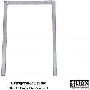 AMS Fireplace, Lion 40 Inch Grill Package w Double Access Drawer and Horizontal Single Door side burner Refrigerator Liquid Propane