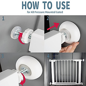 PATAPLUS 4 Pack Baby Gate Wall Protector, Safety Protect Walls & Doorways for Pet & Dog Gates, More Stable Pressure Mounted Extra Wide Baby Gate, Fit for Wall,Doorway, Baseboard, Stairs