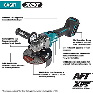 40V max XGT® Brushless Cordless 6" Angle Grinder, with Electric Brake, Tool Only