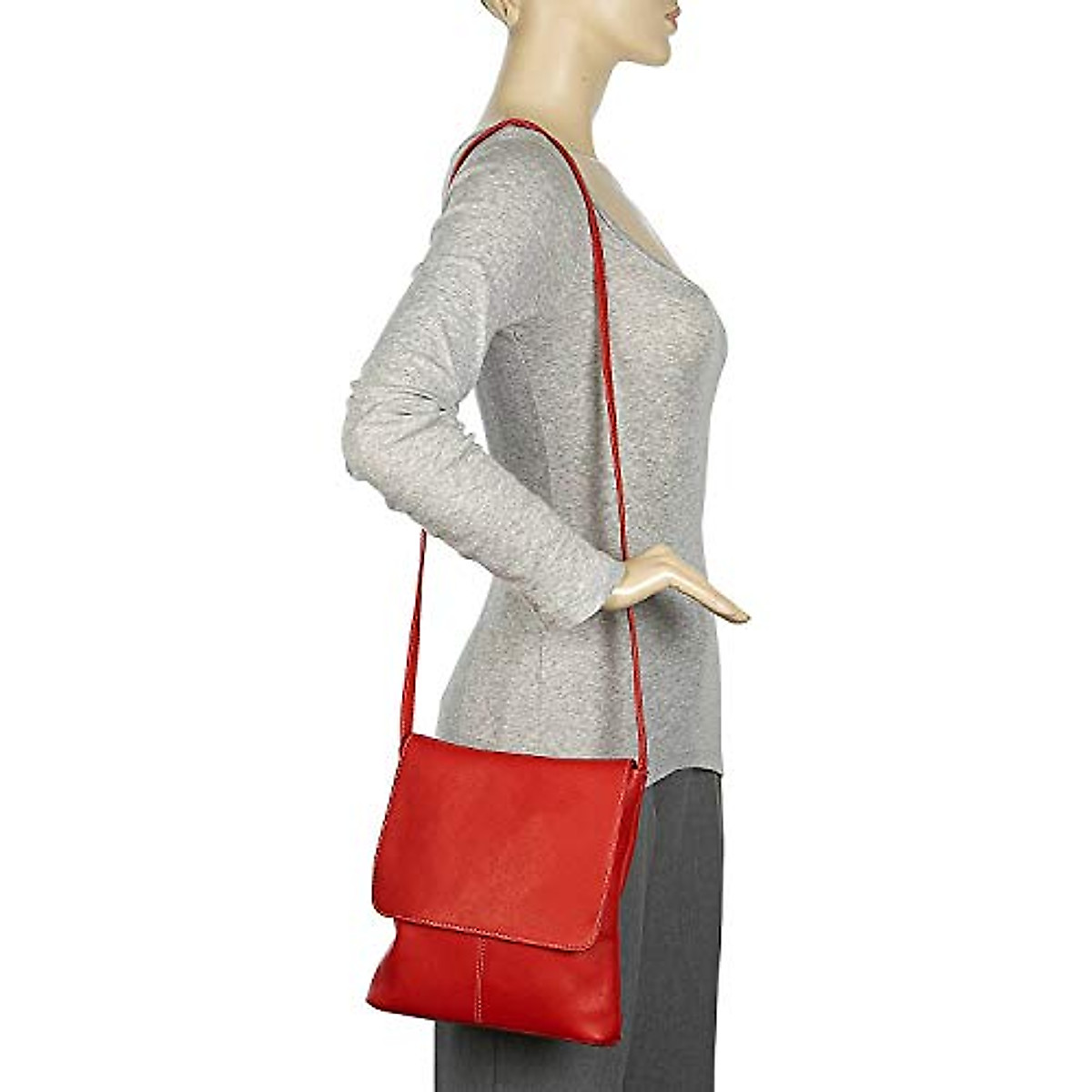 Le Donne Simple Flap Over Crossbody Bag, Tan