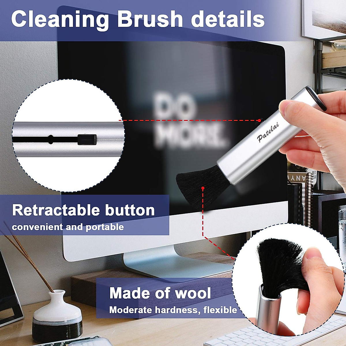 6 Pieces Portable Laptop Cleaning Brush Electronic Cleaning Brush Swipe Computer Brush for Laptops Keyboard Mobile Phones Cameras Digital Products Car Interior Detailing Home and Office Items