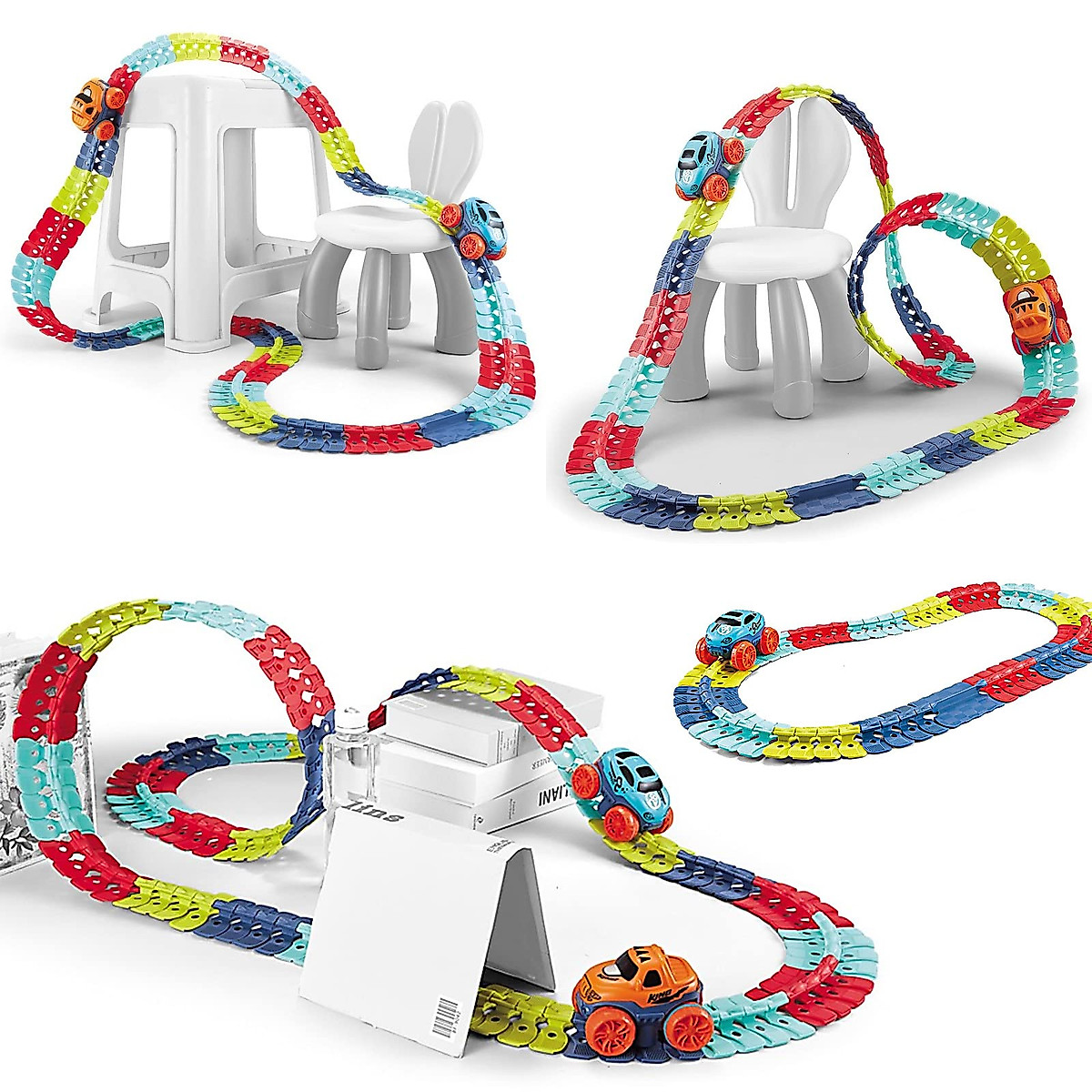 Race Track Toys for Boys Kids with LED Light-Up Race Car,Flexible Changeable Magic Race Car Track Toys for 3 4 5 6 7 8+Year Old Boys Girls as Best Birthday Gifts (92)