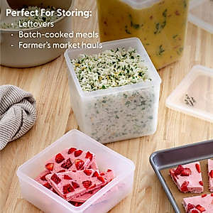 W&P Freezer Cubes- Set of 3 | Reclaim Your Freezer With Tidy Stackable Frozen Food Containers | 16oz, 40oz, 64 oz | Freezer safe, BPA Free, Dishwasher Safe, Microwave Safe