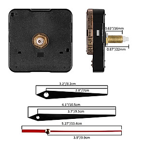 Petift Hands Quartz Wall Clock Movement Mechanisms Battery Operated for DIY Clock Repair Part Replacement(Hour,Minute and Second Hands Included)