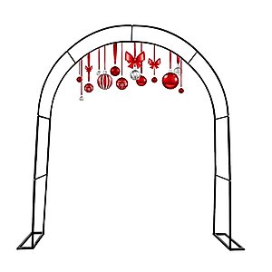 Wide Garden Arch Arbour Trellis Rose Archway Wedding Arch With Base Metal Steel Frame For Various Climbing Plant Bridal Party Decoration 120/140/180/200/240/260/280/300/350cm ( Color : Black , Size :