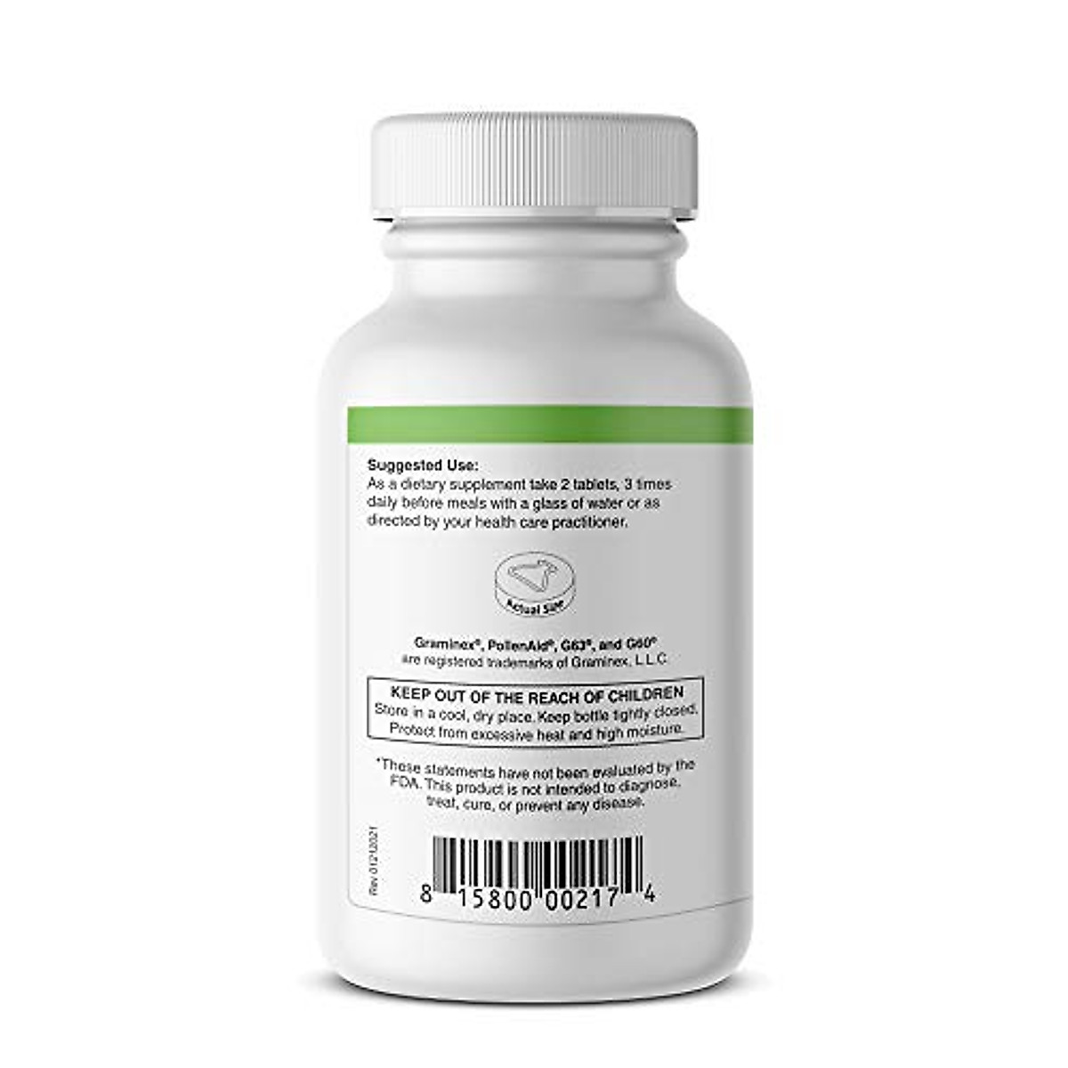 Graminex PollenAid Prostate Supplement: All Natural Prostate Support for Bladder Control & Urinary Tract Health, Rye Pollen Extract Made in USA, 200 Tablets (Pack of 2)