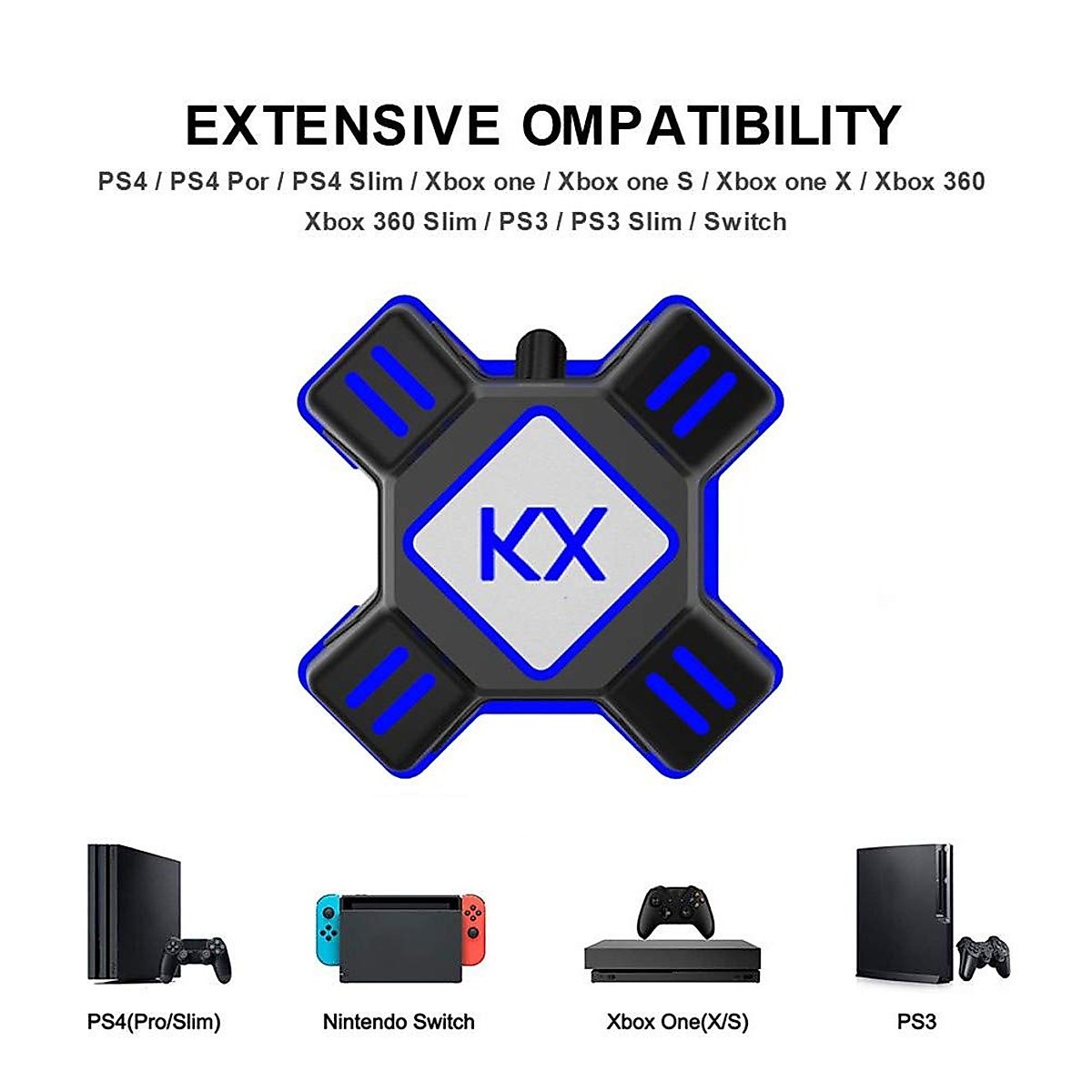 Voltage converter-Travel plug adapter, for Switch /PS4/PS3 Chargers KX USB game controller converter keyboard mouse switch