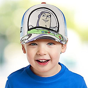 Disney Boys' Little Kid Baseball Cap, Toy Story Buzz Lightyear Adjustable Toddler Hat for Ages 2-4, Multicolor