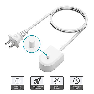 Replacement for Philips Sonicare Toothbrush Charger HX6100 Charging Base Flosser, HX3000 / HX6000 / HX8000 / HX9000 Series Portable Waterproof Electric Toothbrush Power Cord 3.3Ft
