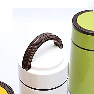 Dr.Cheolfh Lunch Container Insulation Barrel; Lunch Box; Smoldering Pot; Portable; Adult, Student; Double Thickening,Bento-Styled Lunch Solution Offers Durable (Color : Brown) (Color : Brown)