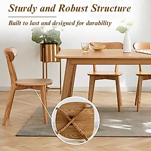 Bamskov 100% Solid Oak Wood Dining Room Chairs - Practical Kitchen Chairs - Wood Chair for Dining Room, Kitchen (1, Natural)