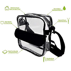 Clear Plastic Purse - Small Clear Bag, See Through Purse, Stadium Bags for Women, Transparent Crossbody Clear Messenger Bag for Concert, Sporting Event, Beach, Travel Accessories, Security Necessities