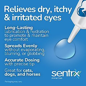 Sentrx Eye Lube Pro, Hyaluronic Acid Drops for Dogs, Cats, Horses, Dry Eye & Redness Relief Ointment, 20g, Pack of 3