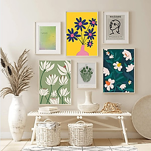 cupmod 6 Pack Paint by Numbers for Kids and Adults- DIY Acrylic Painting Paint by Numbers Kits on Canvas Without Frame, Simple Flower Oil Painting for Home Wall Decor 12x16inch