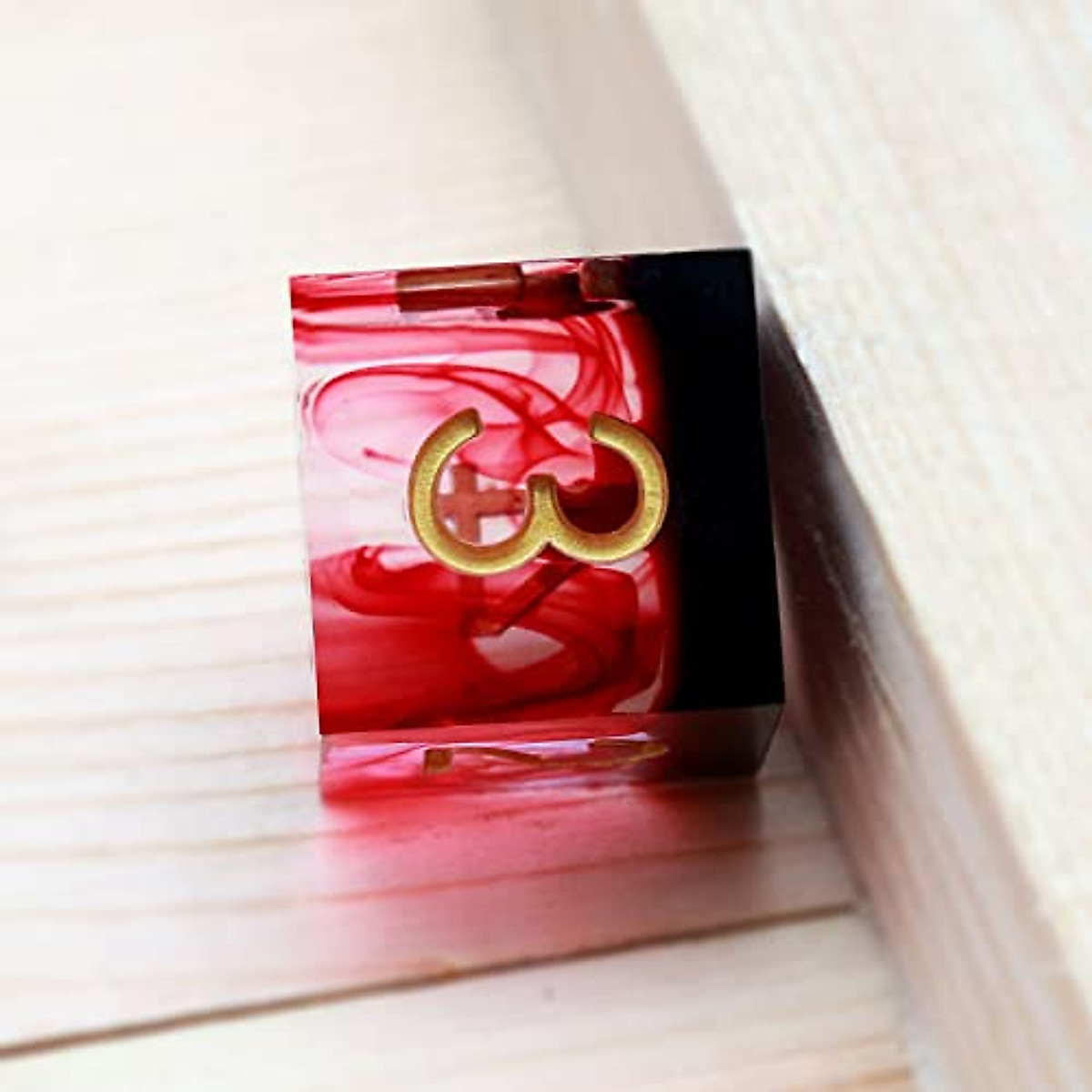 Haxtec Sharp Edge DND Dice Set Red Blood Swirls Resin Dice D&D Dice for RPG Role Playing Games Dungeons and Dragons Gift