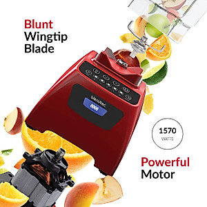 Blendtec Classic 575 Blender- WildSide+ Jar (90oz) and Four Side Jar (75oz) BUNDLE- 4 Pre-programmed Cycles-5-Speeds - Professional-Grade Power-Self-Cleaning - Poppy Red (C575A2319A-AMAZON)