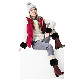 Hicarer 3 Pairs Faux Fur Wrist Cuff Warmers Winter Furry Wrist Warmers for Women Girls