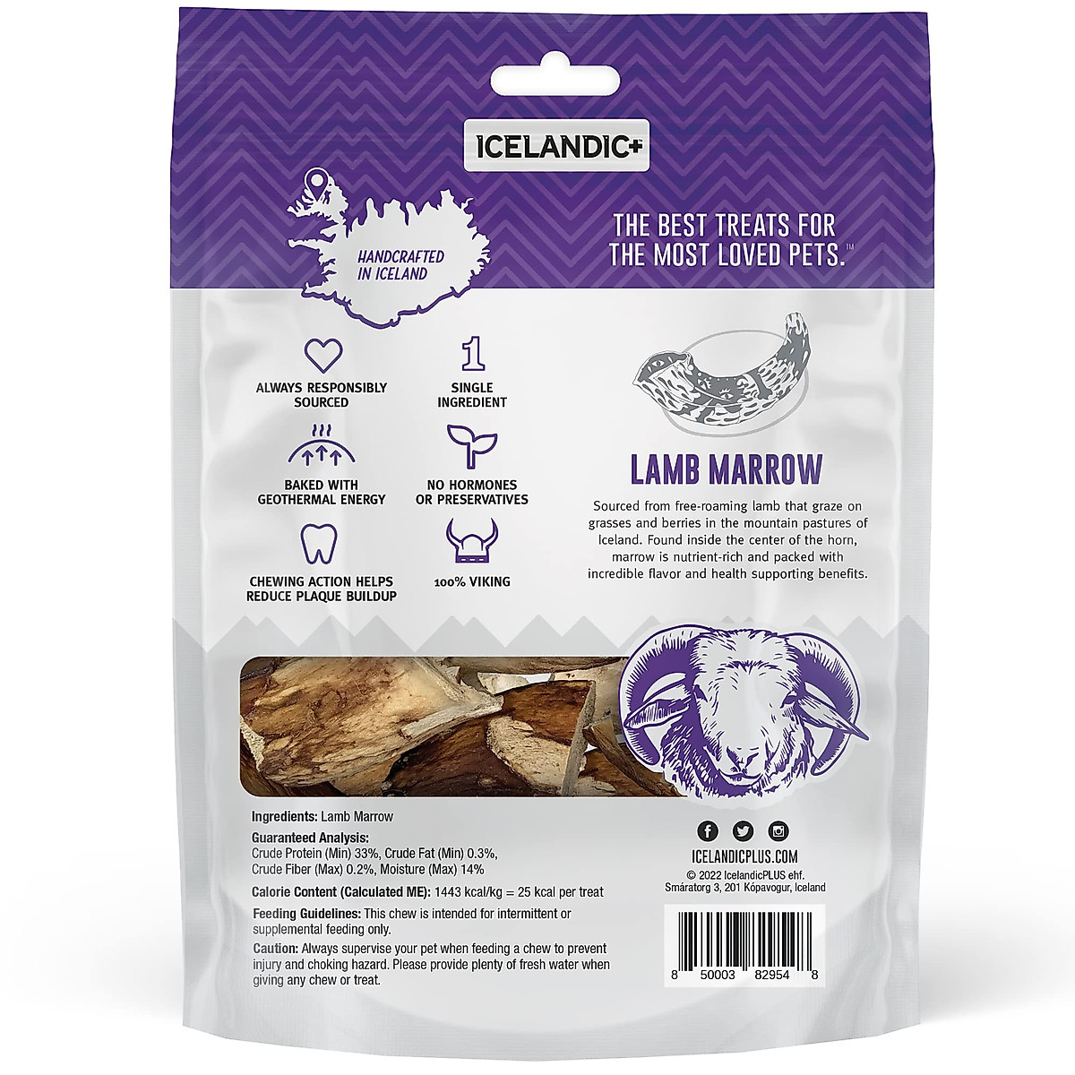 Icelandic+ Lamb Marrow Whole Pieces Dog Chew 4.0-oz Bag