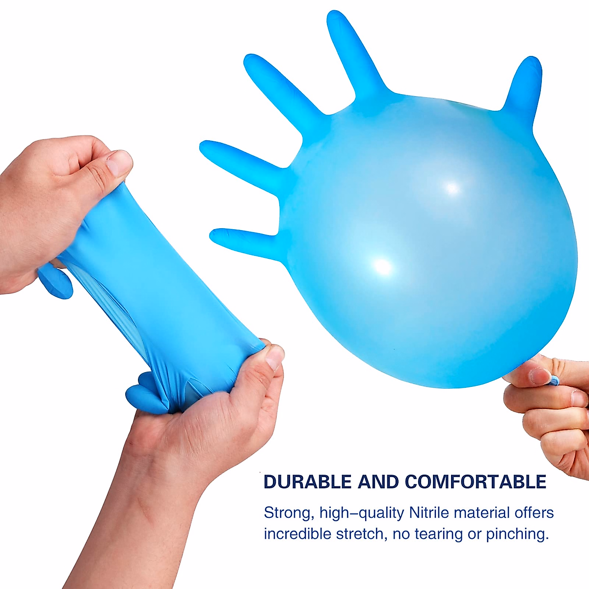 Wostar Nitrile Disposable Exam Gloves Medium Powder & Latex Free 4mil 100pcs Non-Sterile Disposable Gloves