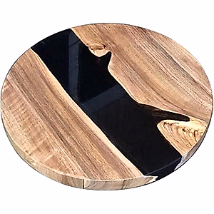 Epoxy Table, Live Edge Wooden Table, Epoxy Resin River Table, Natural Wood,Dining Table, Natural Epoxy Table, Resin Table 51" x 51" Inch