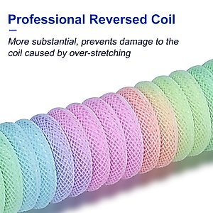 UCINNOVATE Coiled Keyboard Cable, Pro Custom Coiled USB C Cable for Gaming Keyboard, Double-Sleeved Mechanical Keyboard Cable with Detachable Metal Aviator, 1.8M USB-C to USB-A (Rainbow)