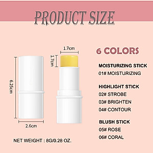 YXKJMN Multi Stick Blush Stick for Cheeks and Lips,Easy To Use On The Go, Blends Effortlessly, Sparkling Rose (05# Rose)