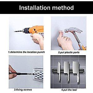 Magnetic Knife Strip Holder Rack Tool Bar Magnet 15 Inch Multipurpose Magnetic Knife Rack Strong Powerful Kitchen Storage Display Organizer Easy Install Secure Laundry Garage Workshop Shed