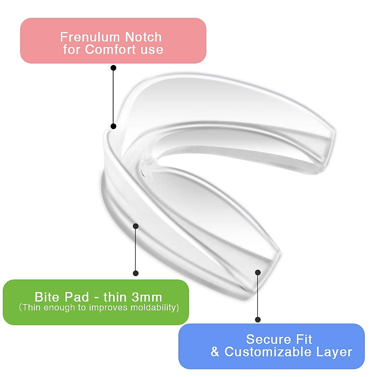 Coolrunner Mouth Guard Sports, 10 Pack Athletic Mouth Guards, Professional Moldable Youth Mouthguard for Maximum Protection, Customizable for Comfort(12 Years or Older) (Transparent+Blue)