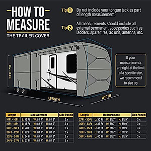 North East Harbor Travel Trailer Cover 18 ft to 20 ft Waterproof Ripstop Cover 600D Heavy Duty RV Storage Cover Camper Cover RV Accessories for Travel Trailers Windproof Toy Hauler Covers