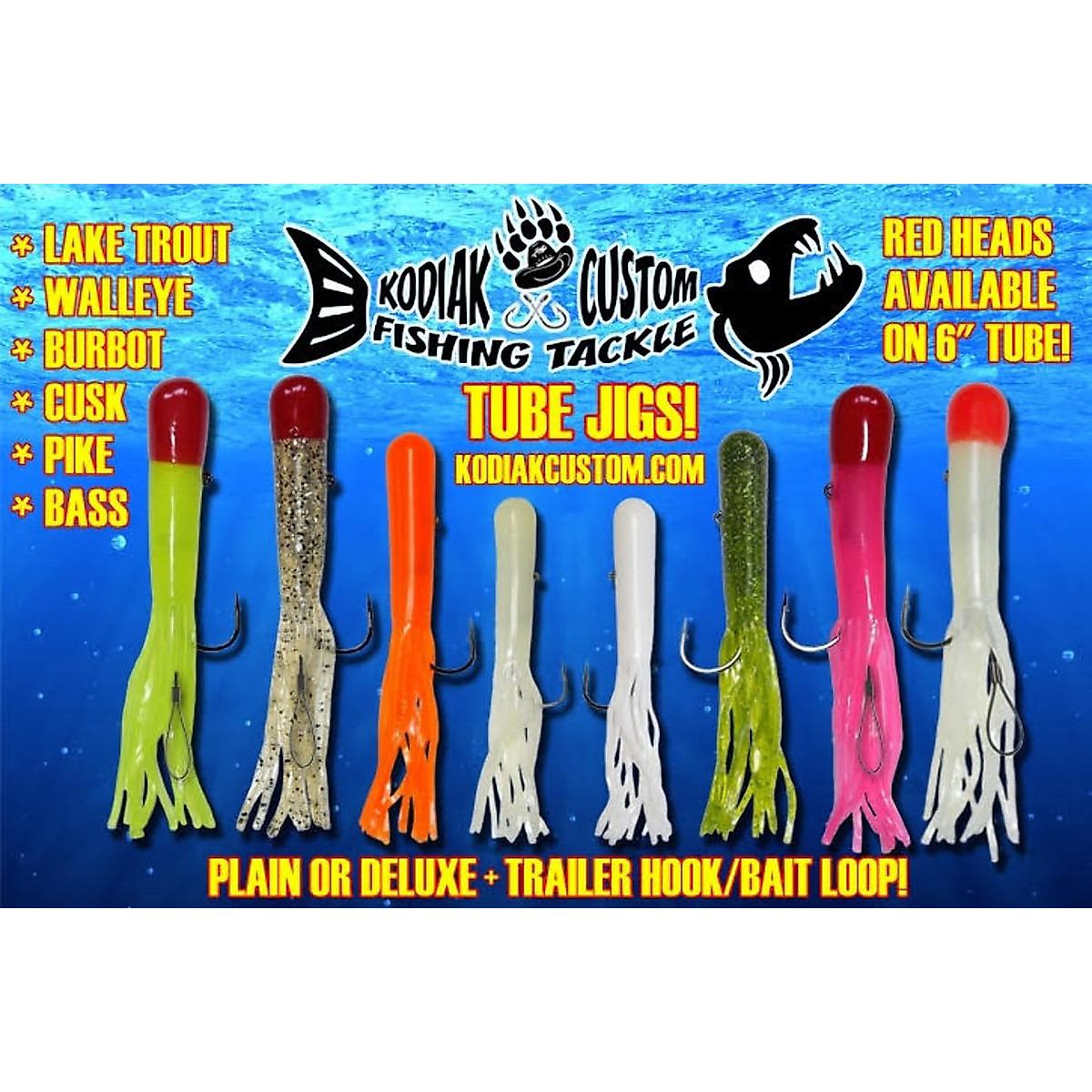 Kodiak 6" Tube Jig WH/RE 0.5oz