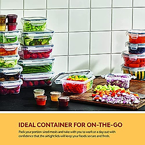 24 Pcs Airtight Food Storage Container Set - BPA Free Clear Plastic Kitchen and Pantry Organization Meal Prep Lunch Container with Durable Leak Proof Lids - Labels, Marker & Spoon Set