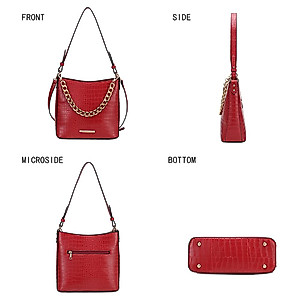 MKF Collection Shoulder Bag for Women, Faux Crocodile-Embossed Vegan Leather, Hobo Handbag Messenger Purse