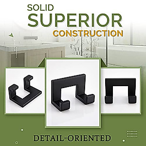 Angle Simple Double Towel Hook Matte Black, Stainless Steel Bath Towel Holder, Hand Towel Rack, Coat Clothes Purse Hanger, Bathroom Kitchen Double Hook for Wall