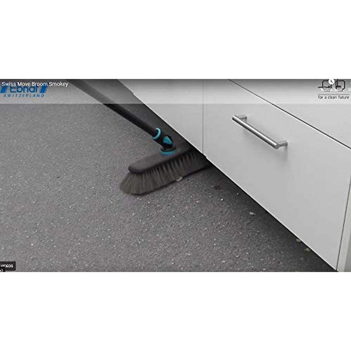 Swiss UX Move Broom Smokey Full Horse Hair with 5 Piece Aluminum Handle, by Nessentials