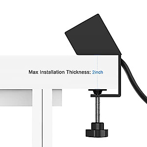 Metal Desk Clamp Power Strip with 4 USB Ports,Desk Edge Power Strip Surge Protector 800J with 3 Widely Spaced Tamper Resistant AC Outlets for Large Plug,6ft Cord,Fit 2 inch Tabletop Edge