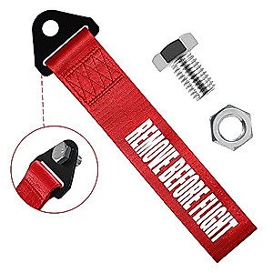 2 Pack Car Racing Tow Straps, MELIFE Tow Straps Universal Cars Set Belt Nylon Tow Straps Traction Rope Trailer Hooks for Rear or Front Bumper Decorative Trailer Belts - Remove b4 Flight