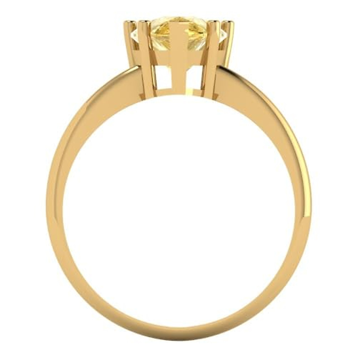 Clara Pucci 2.50 ct Pear Cut Solitaire Yellow Simulated Diamond Engagement Bridal Promise Anniversary Ring 18K Yellow Gold Size 3.5