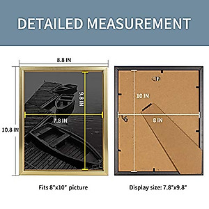 Giverny 8x10 Picture Frames, Gold Photo Frames for Wall or Tabletop Display, Simple Design Glossy Finish Frame Perfect for Home Decoration, Office, Hotel and Various Ceremonies Praties