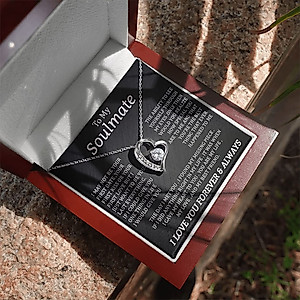 Beautiful Soulmate Necklace To My Beautiful Wife Necklace My Future Wife Gift Soulmate Jewelry Forever Love Necklace (18k Yellow Gold Finish (Luxury Box))