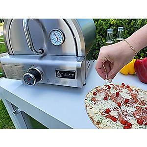 Mont Alpi MAPZ-SS Countertop Table Top Stainless Steel Portable Outdoor Kitchen Gas Pizza Making Oven - Pizza Stone Included