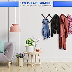 Stylo Grey Wall Hangers X Shaped 37 x 16 Inches with 14 Wooden Pegs (2 Inches Long) - Hat Racks for Baseball Caps, Purse Hanger Accordian Wall Hanger Wood for Hats, Caps, Mugs, Coat Hangers for Wall