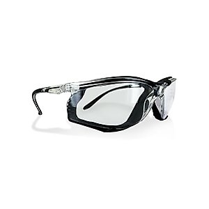 MAGID Gemstone Onyx Sporty Foam Lined Safety Glasses, 1 Pair, Gray Polycarbonate Lenses, Black Frame