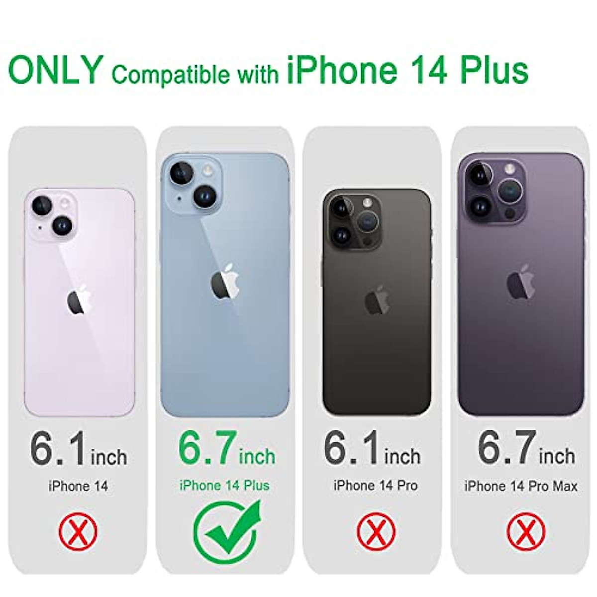 JJGoo Compatible with iPhone 14 Plus Case, Clear Glitter Sparkle Soft TPU Anti-Scratch Shockproof Protective Phone Bumper, Women Girls Cute Slim Bling Sparkly Phone Case for iPhone 14 Plus