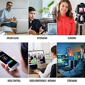 Lavalier Microphone 2 Pack Bundle - Omnidirectional Lapel Mic with Clip-On Suitable for iPhone, Android, Samsung, GoPro, DSLR - Professional Lapel Mic for YouTube and Vlogging