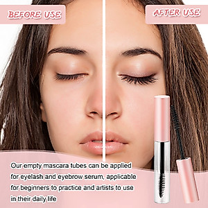 30 Pieces 10 ml Empty Mascara Tubes Eyelash Wand Refillable Clear Bottles Cream Container with 4 Pieces Transparent Funnels Transferring Castor Oil for DIY Cosmetics (Pink)