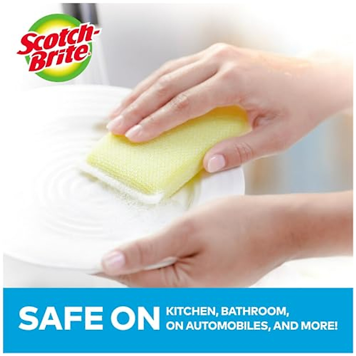 Scotch-Brite Dobie Pads, Dobie Sponge for All Purpose Cleaning of Kitchen, Bathroom, and Household, Non Scratch Dobie Cleaning Pads Safe for Non-Stick Cookware, 12 Dobie Pads