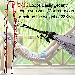 KIKIGOAL 2pcs Safety Daisy Chains Strong Climbing Strap Adjustable Nylon Strap Rope Yoga Pilates Stretching Straps (red, 105cm * 1.5cm/41.34'x0.59")